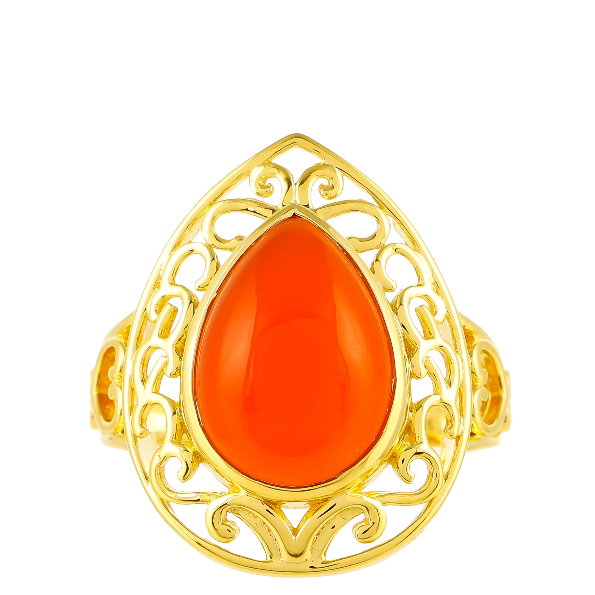 Inel din Argint 925 Placat cu Aur ( 3.96 grame ) cu Carneol 5.26 Carat ...